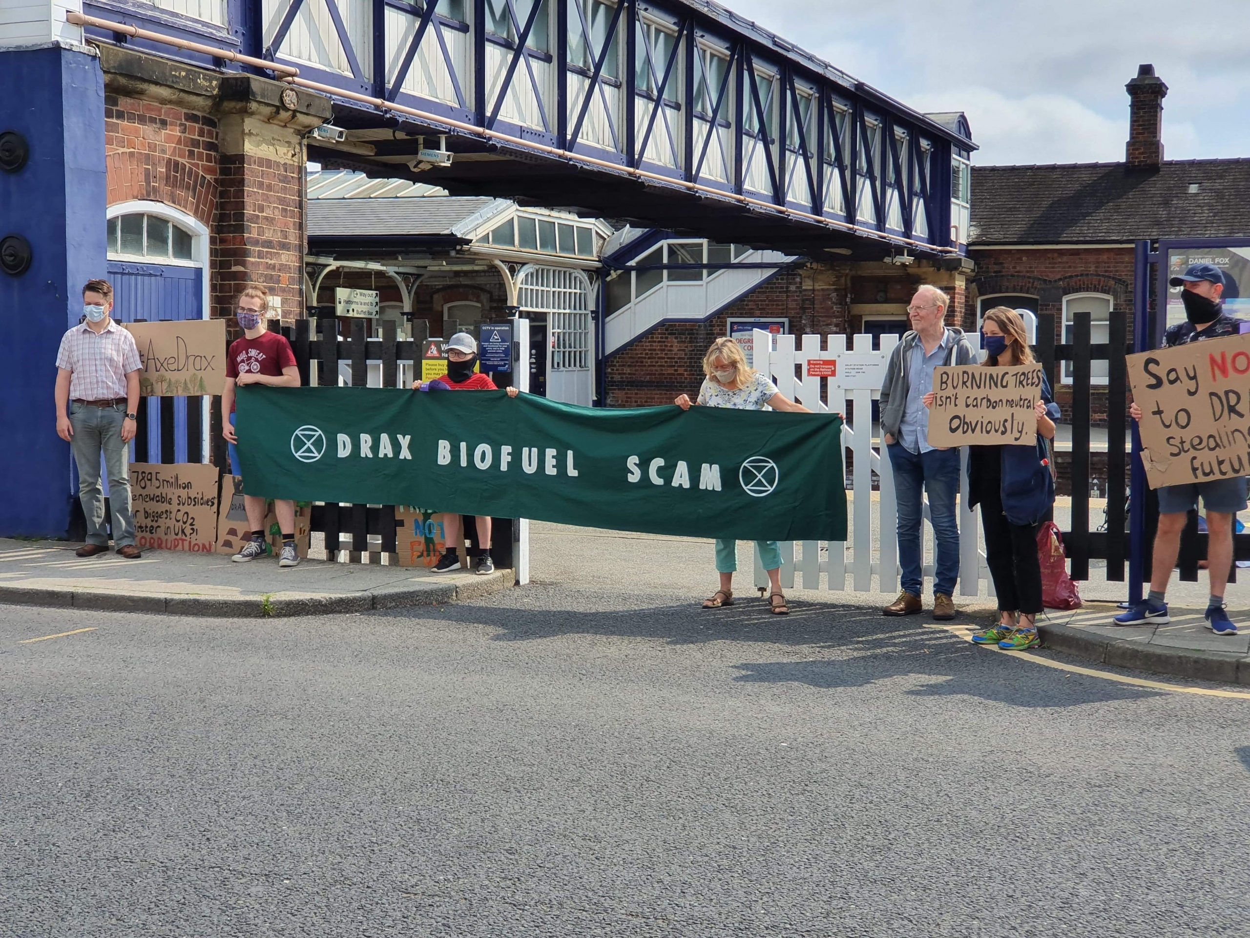 End the Drax Train of Destruction Protest, 14 August 2020 – biofuelwatch